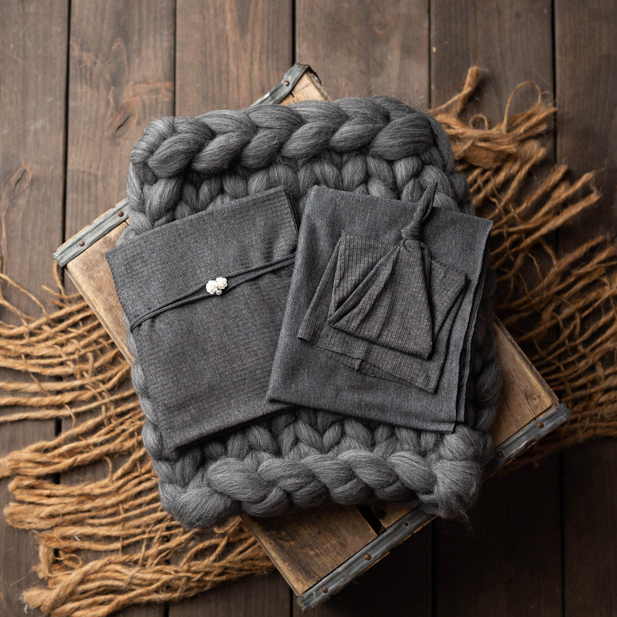 Graphite Chunky Knit Bundle – Sweet Baby Photo Props